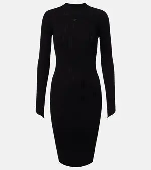 COURREGES Courrèges Ribbed-knit Jersey Mini Dress