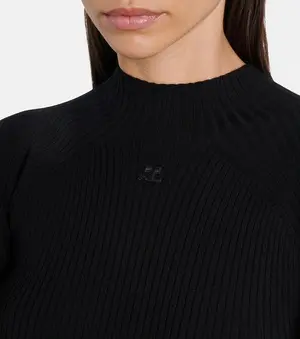 COURREGES Courrèges Ribbed-knit Jersey Mini Dress