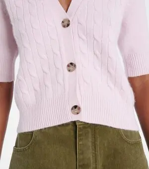 Jardin Des Orangers Cable-knit Cashmere-blend Cardigan