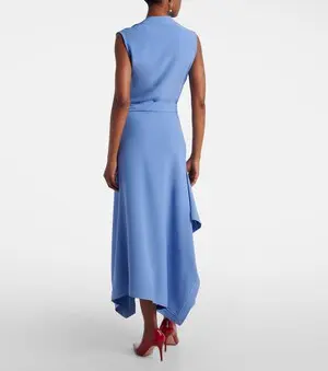 FERRAGAMO Gancini Draped Maxi Dress - Blue