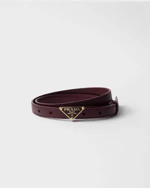Prada Saffiano Leather Belt Burgundy