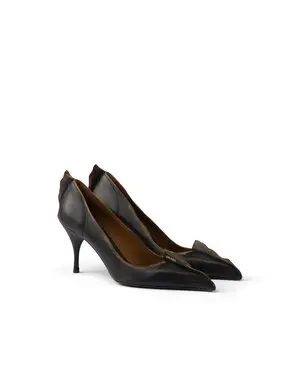 Prada Antiqued Leather Pumps - Black