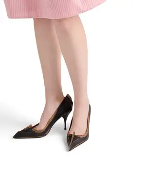 Prada Antiqued Leather Pumps - Black
