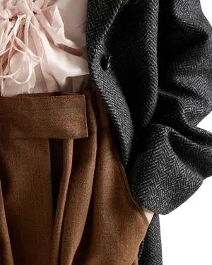 Prada Pinstriped Mouliné Wool Miniskirt