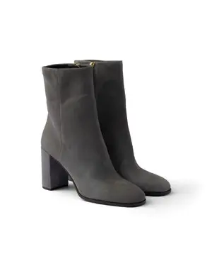 Prada Suede Booties - Grey