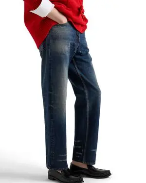 Prada Five-pocket Washed Denim Jeans - Blue