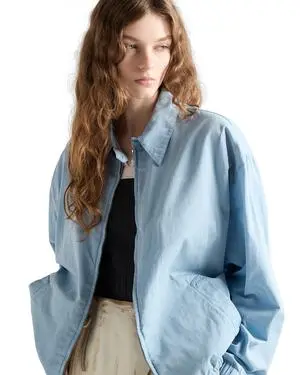 Prada Gabardine Blouson Jacket - Light Blue