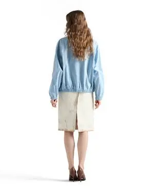 Prada Gabardine Blouson Jacket - Light Blue
