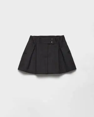 Prada Chevron Wool Mini Skirt - Anthracite Gray