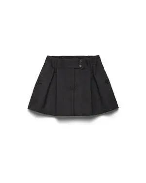 Prada Chevron Wool Mini Skirt - Grey