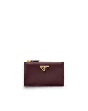 Prada Saffiano Leather Card Holder Red