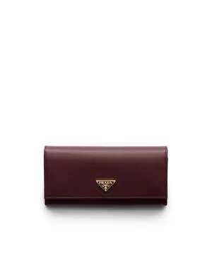 Prada Large Saffiano Leather Wallet - Red
