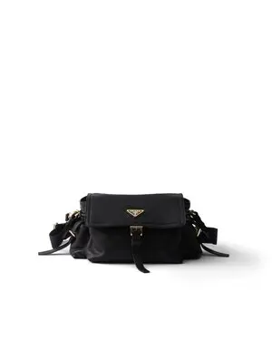 Prada Explore Medium Nappa Leather Shoulder Bag With Flap - Black