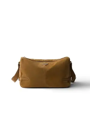 Prada Suede Shoulder Bag - Brown