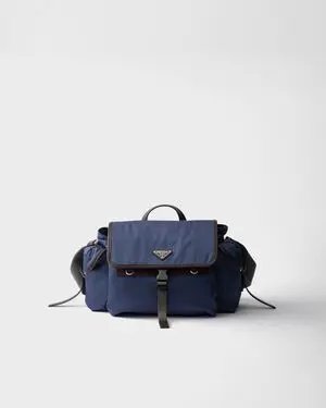 Prada Re-nylon And Leather Shoulder Bag - Aviation Blue