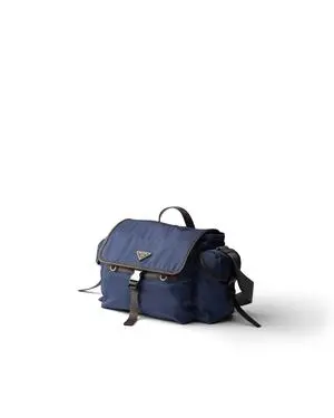 Prada Re-nylon And Leather Shoulder Bag - Blue