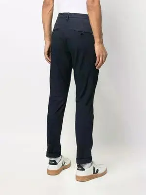 DONDUP Pleated Slim-fit Chinos - Blue