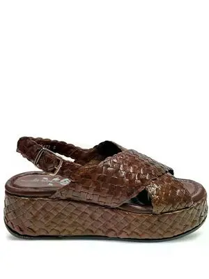 LA ROSE Maui Platform Sandals - Brown