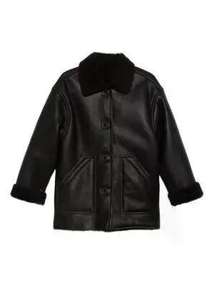Sandro Leather Short Coat