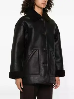 Sandro Leather Short Coat