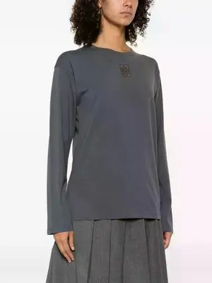 Sandro Embroidered Long-sleeve T-shirt