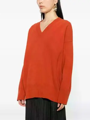 RÓHE V-neck Jumper - Orange