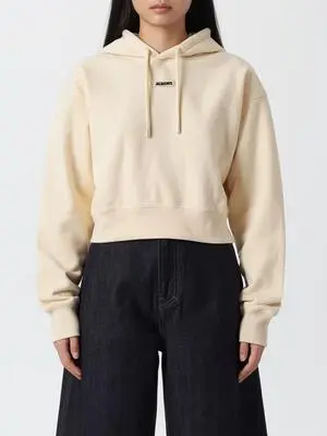 Jacquemus Jacquemus Cropped Hoodie With Drawstring Beige
