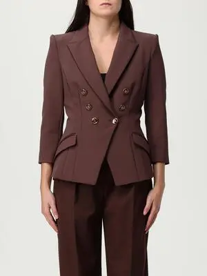 Elisabetta Franchi Double Breasted Jacket - Brown