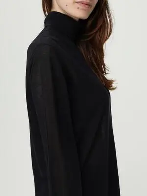TOTEME Ribbed Trim Turtleneck Sweater - Black