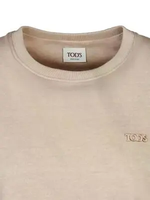 TOD'S Logo-embroidered T-shirt - Neutrals
