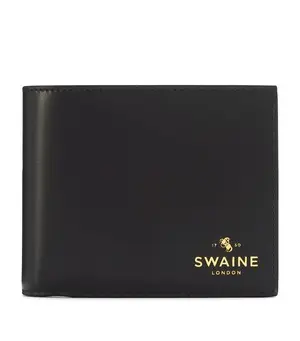 SWAINE Leather Bifold Coin Wallet - Black