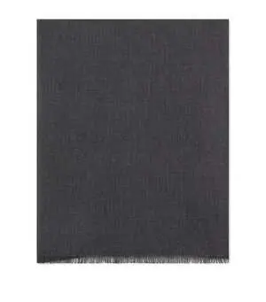 TOM FORD Cashmere-silk Logo Scarf - Grey