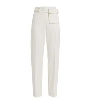 ST. AGNI Wool-blend Belted Trousers