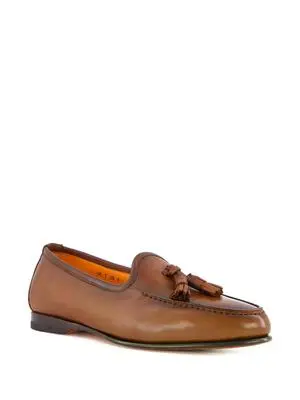 Santoni Leather Tassel Loafers