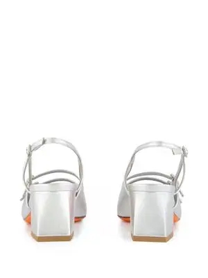 Santoni Metallic Slingback Heels