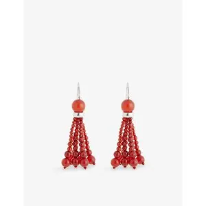 Le Sundial Venice Opera Sterling-silver And Carnelian Drop Earrings - Red