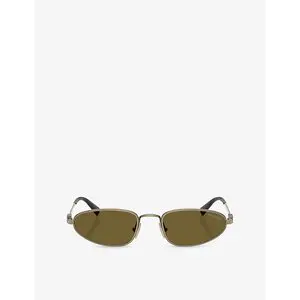 Miu Miu Irregular-frame Metal Sunglasses - Gold