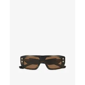 Dita Rectangular-frame Acetate Sunglasses - Brown