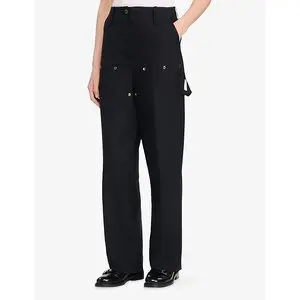 Sandro High-rise Wool-blend Trousers