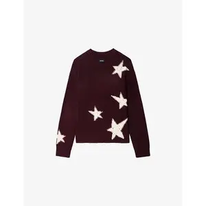 Zadig&Voltaire Star-pattern Cashmere Jumper - Burgundy