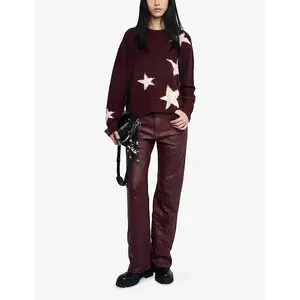 Zadig&Voltaire Star-pattern Cashmere Jumper - Burgundy