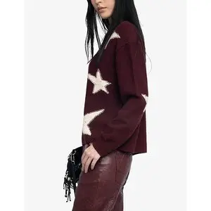 Zadig&Voltaire Star-pattern Cashmere Jumper - Burgundy