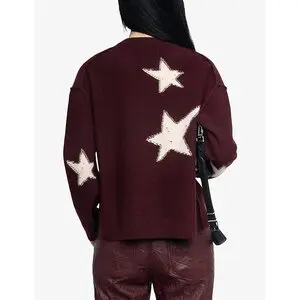 Zadig&Voltaire Star-pattern Cashmere Jumper - Burgundy