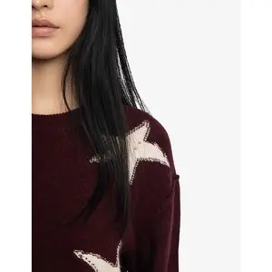 Zadig&Voltaire Star-pattern Cashmere Jumper - Burgundy
