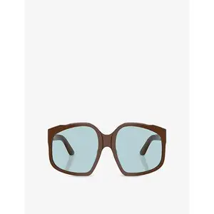 Miu Miu Irregular-frame Acetate Sunglasses - Brown
