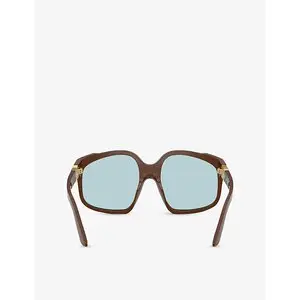 Miu Miu Irregular-frame Acetate Sunglasses - Brown