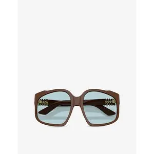 Miu Miu Irregular-frame Acetate Sunglasses - Brown