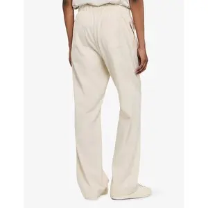 Sandro Drawstring-waist Wide-leg Cotton Trousers