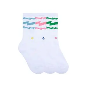 GOLF WANG Lightning Crew Socks Pack Of 3 - White