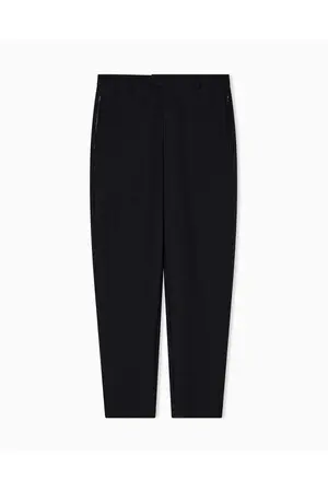 Emporio Armani Technical Jersey Trousers With 3d-effect Micro Texture